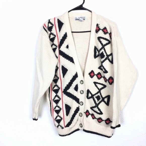 Vintage | Sweaters | Vintage Sk Company Aztec Boho Print Button Front ...